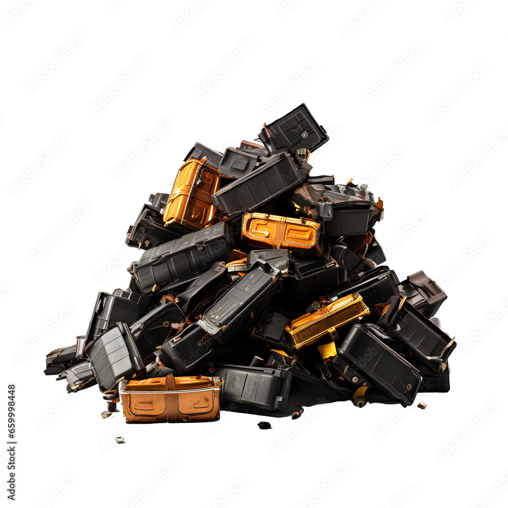 Piles of electric car battery waste waiting to be recycled on ...