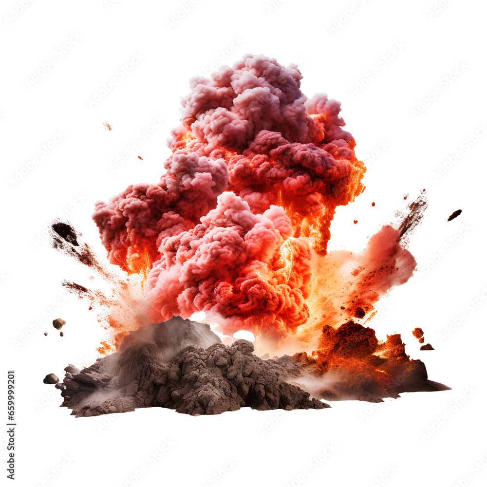 Volcanic eruption on transparent background PNG Stock Illustration ...
