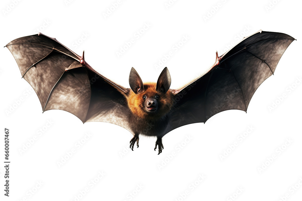 bat isolated on white background,A photo realistic image of a bat in ...
