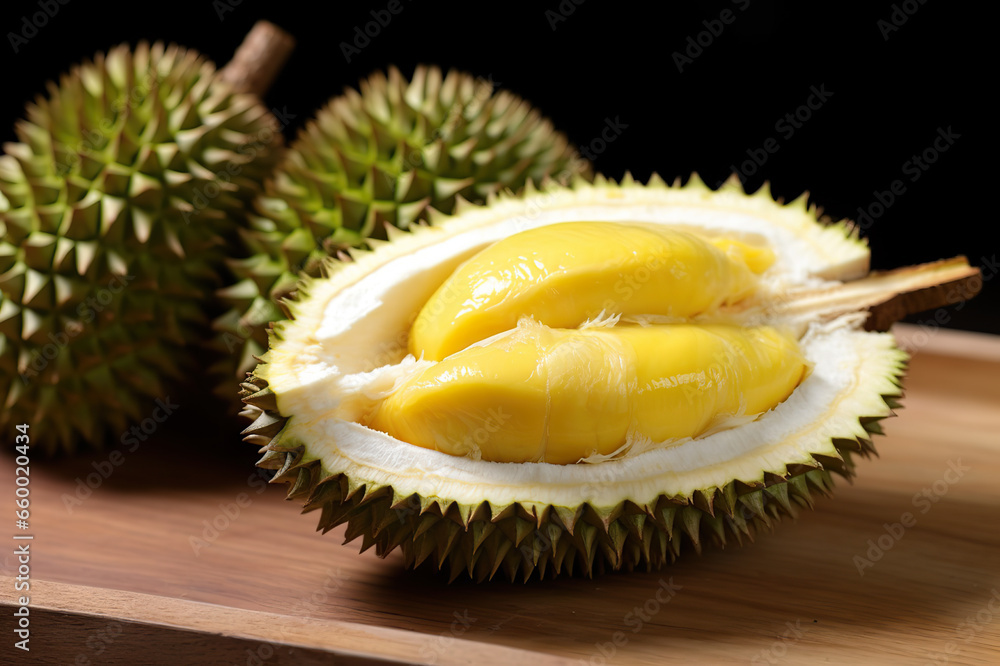 Ripe and Fresh Durian Delights A Vivid Display of Luscious Durian with ...