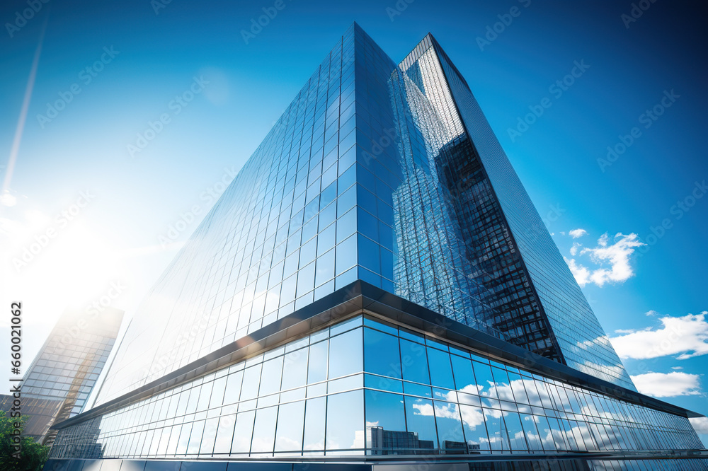 Urban Corporate Skyscraper A Closeup Gaze from the Side into the Vast ...