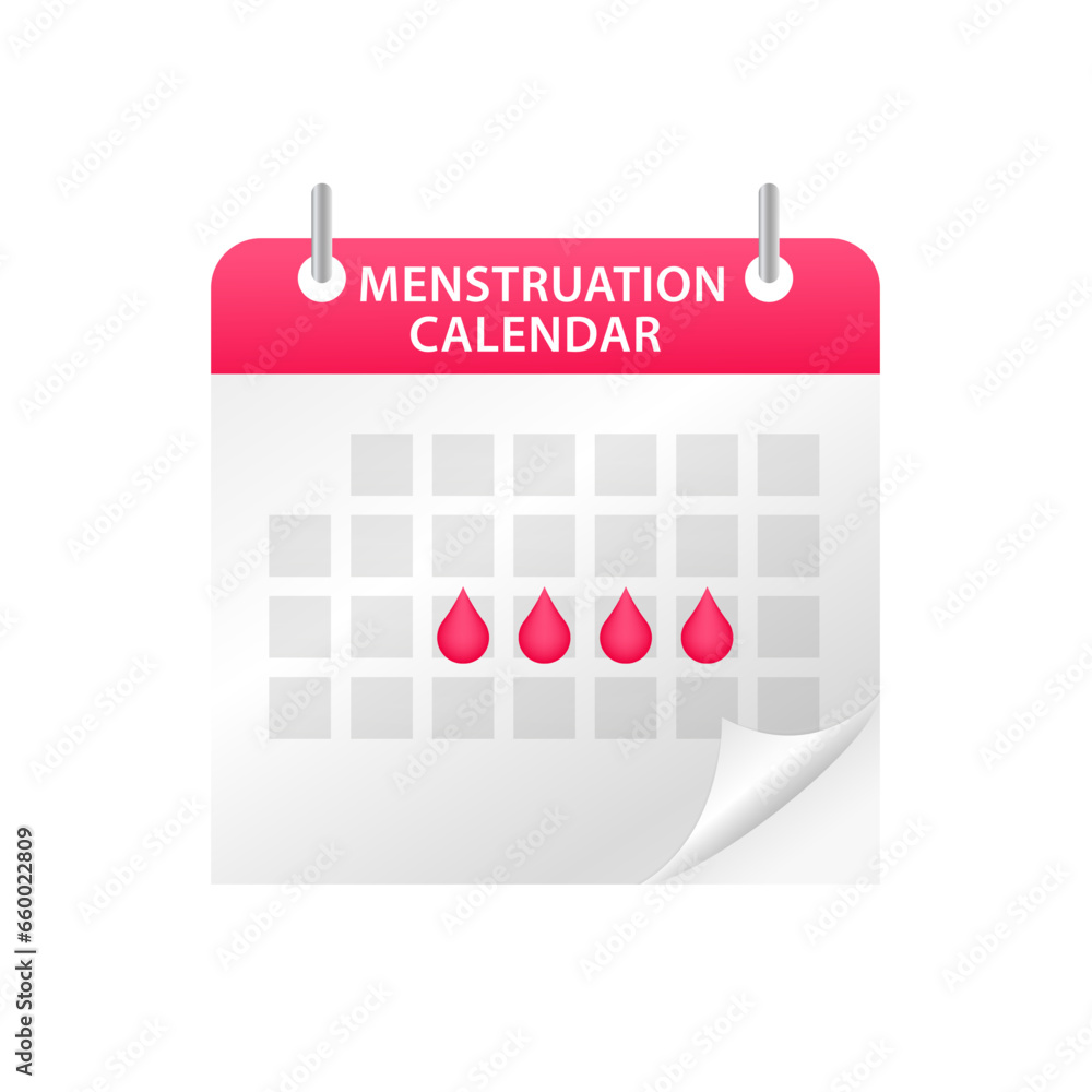 Calendar planner for menstrual critical days. Checklist schedule for ...