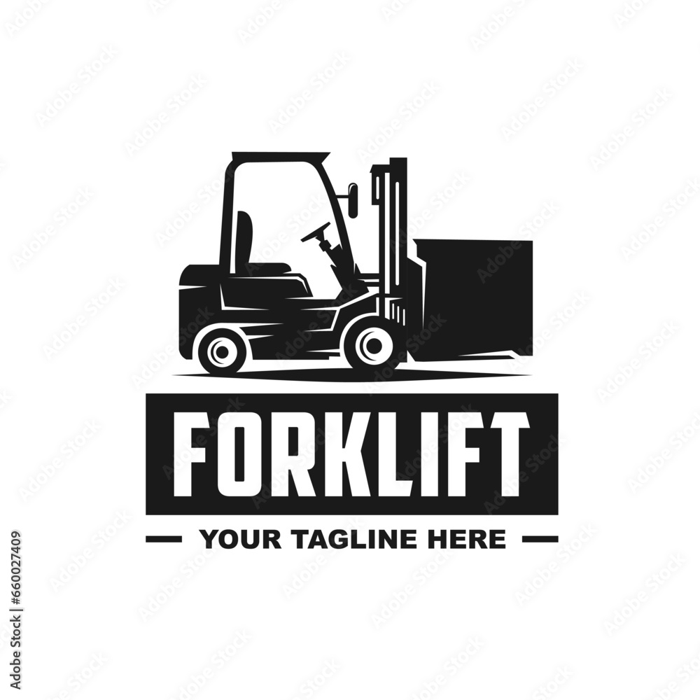 forklift logo vector. forklift icon. isolated logo design template ...