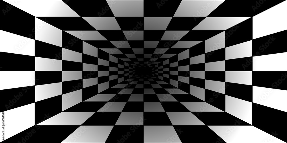abstract background black and white checker interior room. flag finish ...