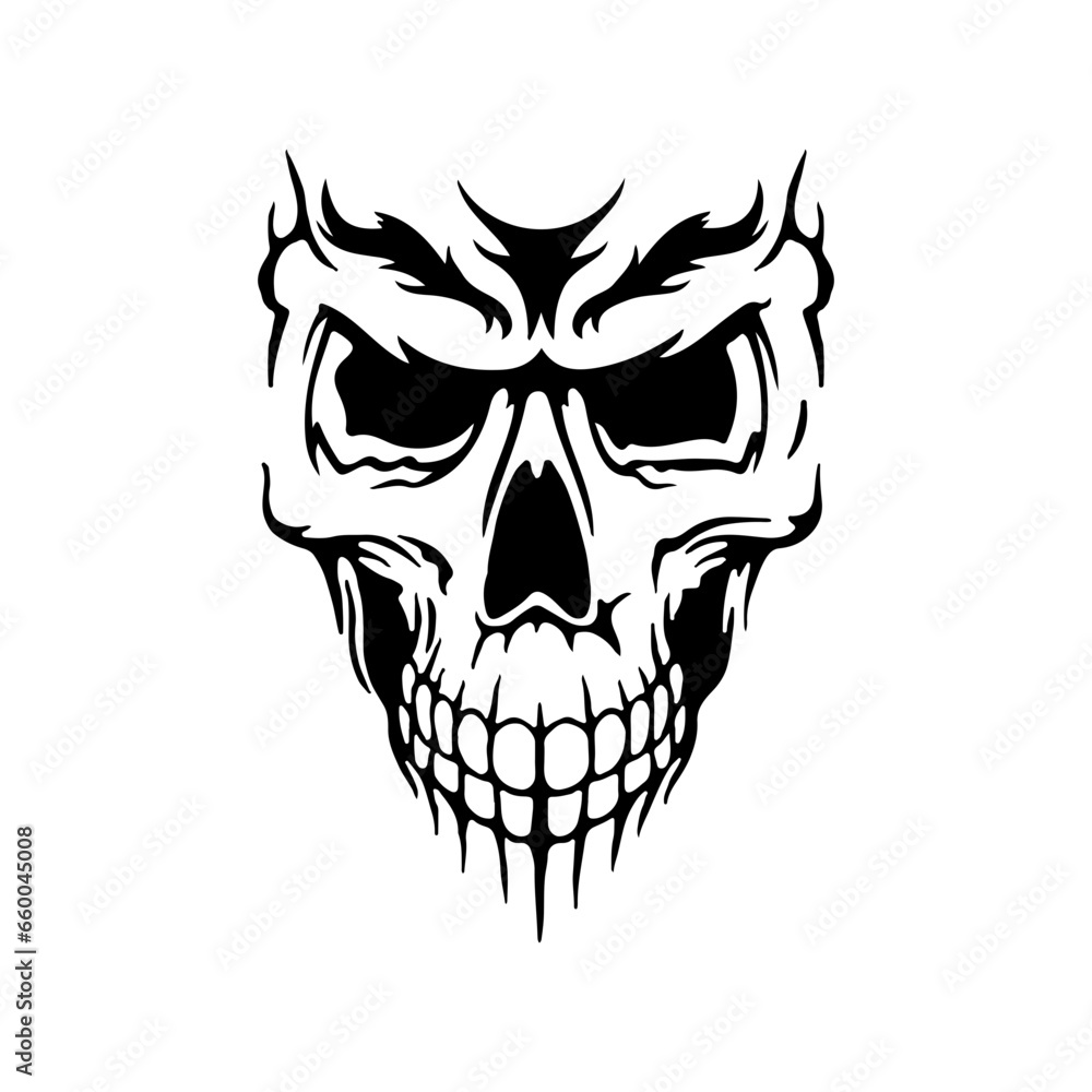 Halloween Skull Face Svg, Skull Svg Cut File, Horror SVG, Skull Clipart ...