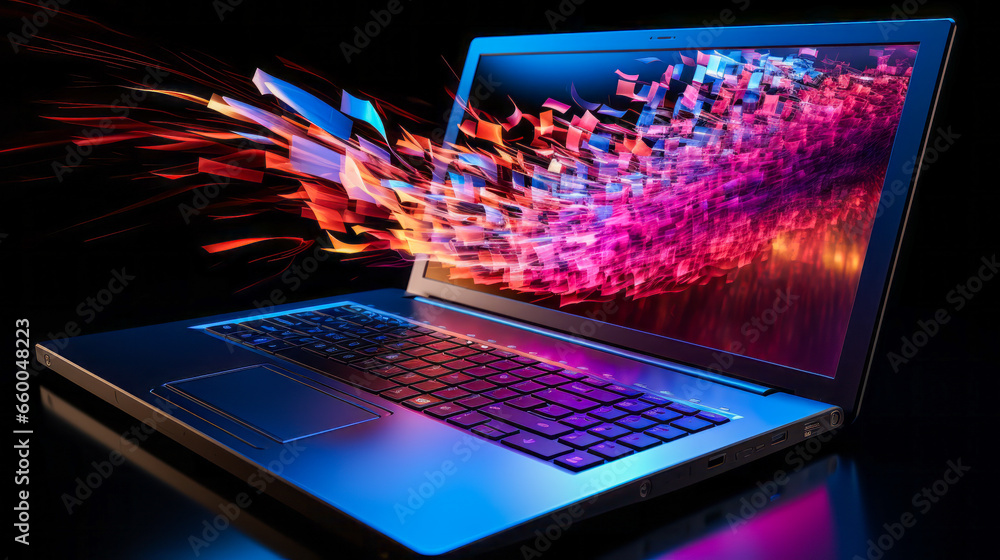 Dynamic computer showcasing exceptional speed and memory capacity ...