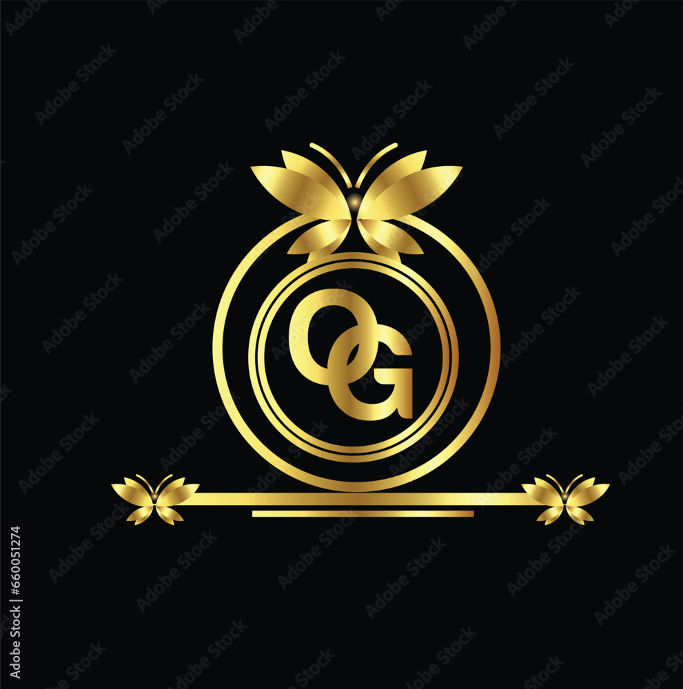 creative golden latter logo design og logo, og icon, og letter, og ...