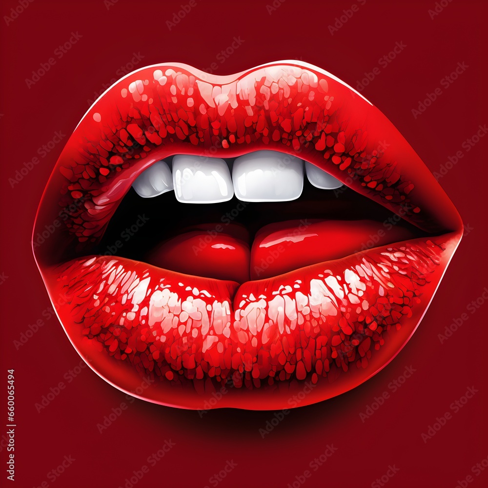lips fantasy style rich vibrant red matt glossy good form and shape hot ...