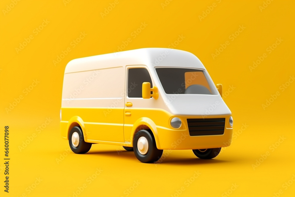 Minibus isolated template of minivan on white for vehicle branding ...