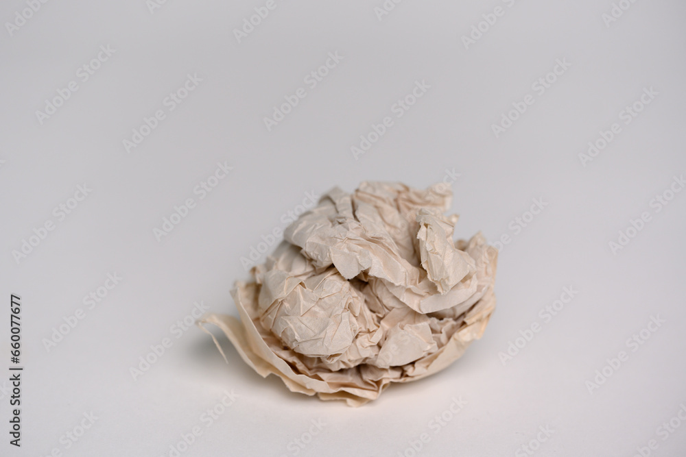Crumpled paper isolated on white background.Paper crumpled into a ball ...