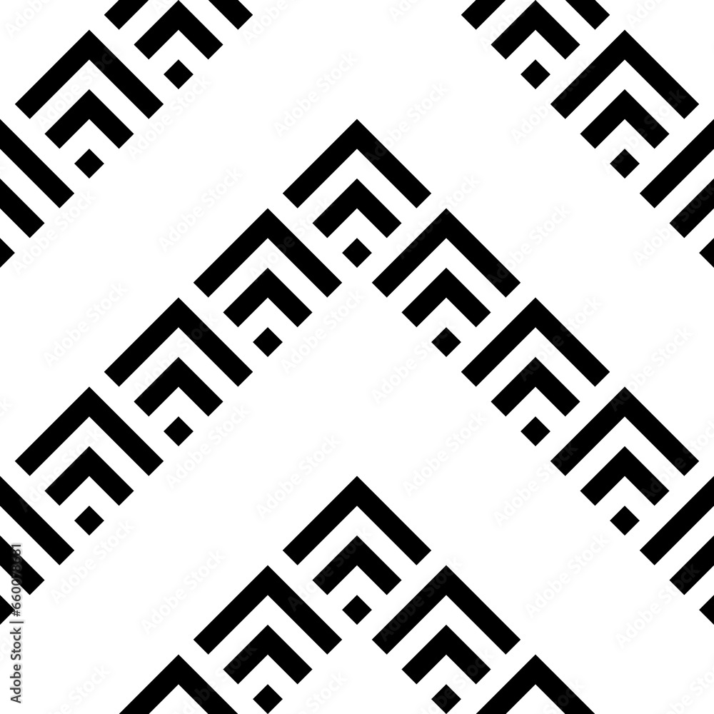 Seamless oriental mountains pattern. Repeated chevrons, diamonds, angle ...