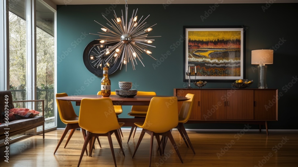 Interior design inspiration of Mid-Century Modern Retro style home ...