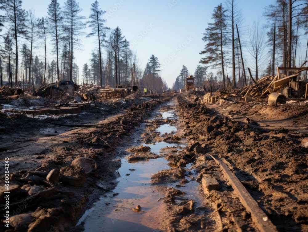 In the aftermath of devastating wildfires, a desolate and haunting ...