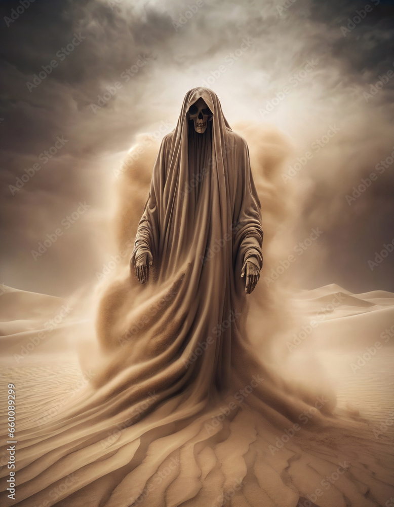 Visual image of Death. Horror or Halloween concept. Grim reaper death ...