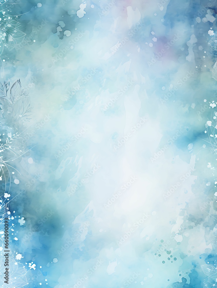 Magical winter abstract blue purple artistic watercolor background ...
