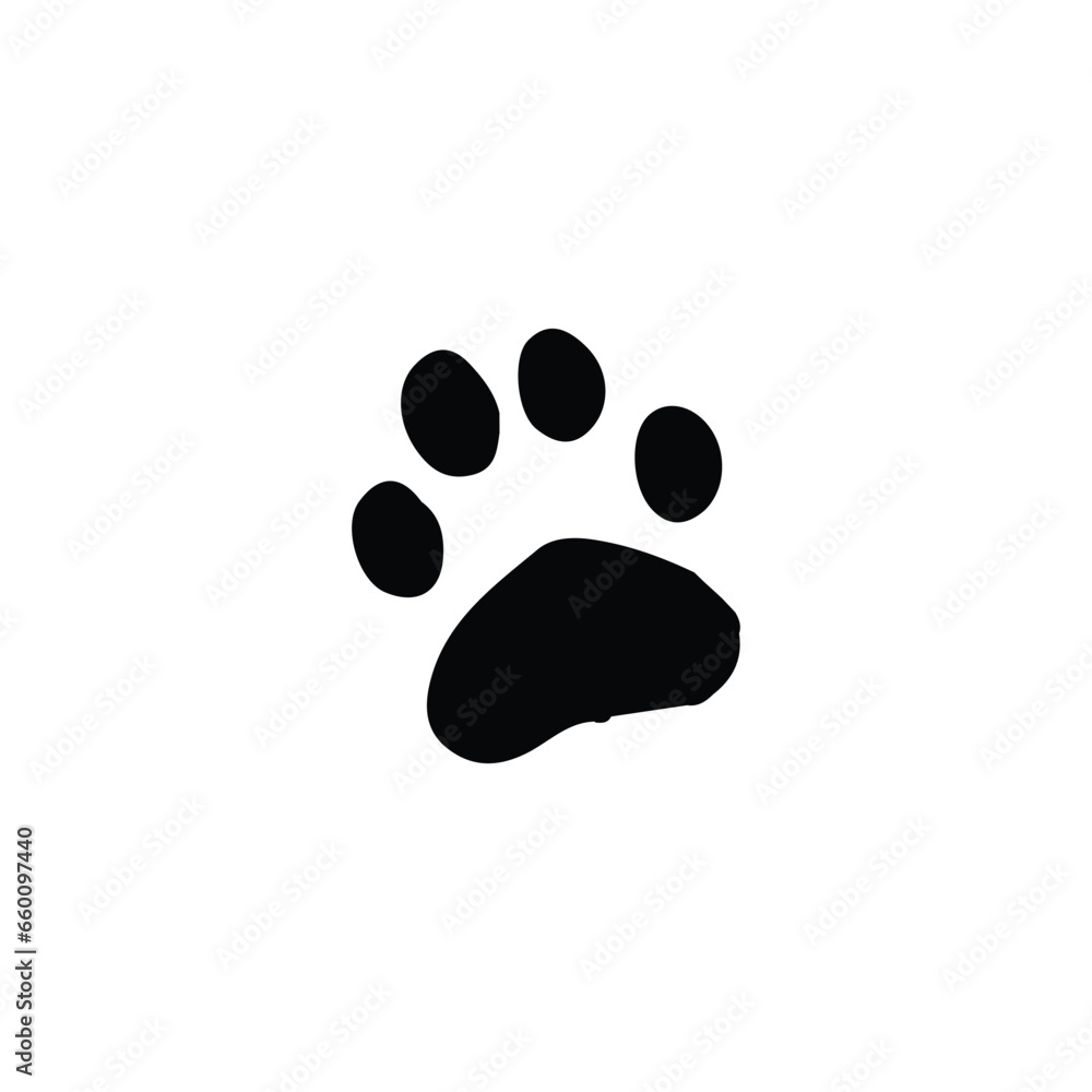 Animal paw icon. Simple style animal protection association poster ...