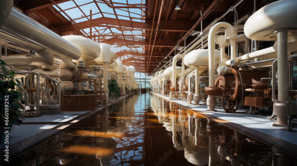 inside a chocolate factory. Industrial concept. production process ...