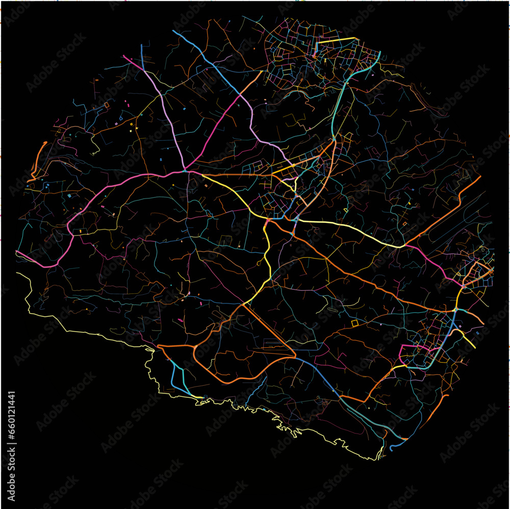 Colorful Map of Siggiewi, Southern Region with all major and minor ...