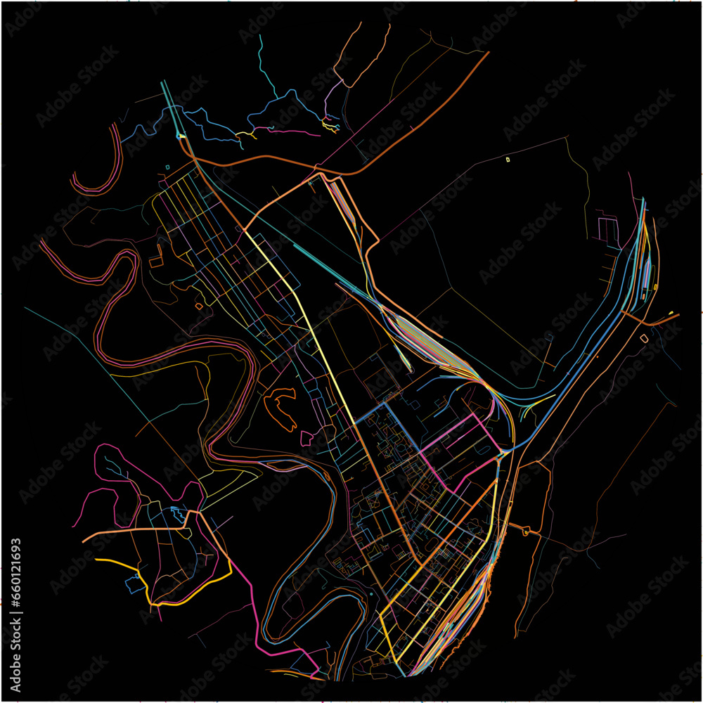 Colorful Map of Ungheni, Ungheni district with all major and minor ...