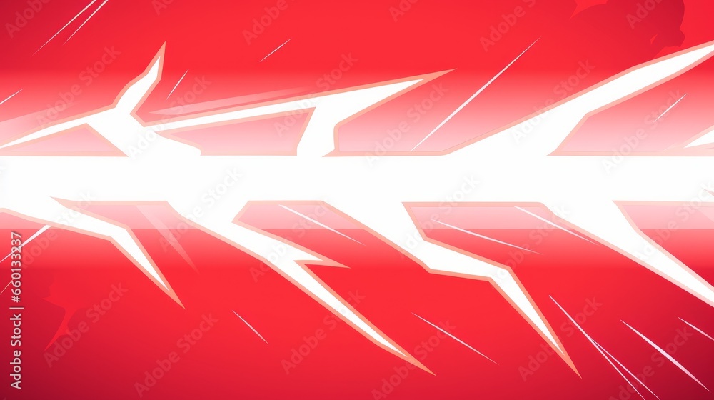 An illustration featuring a white thunderbolt on a red background ...