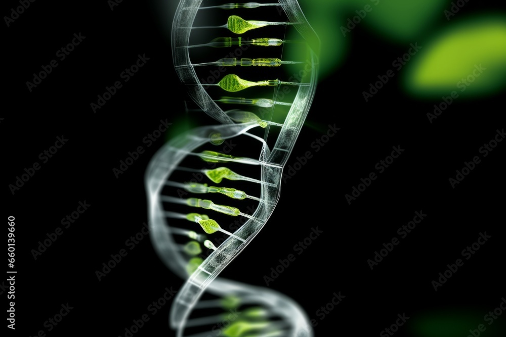 Alien DNA molecule green helical structure microbiology science ...