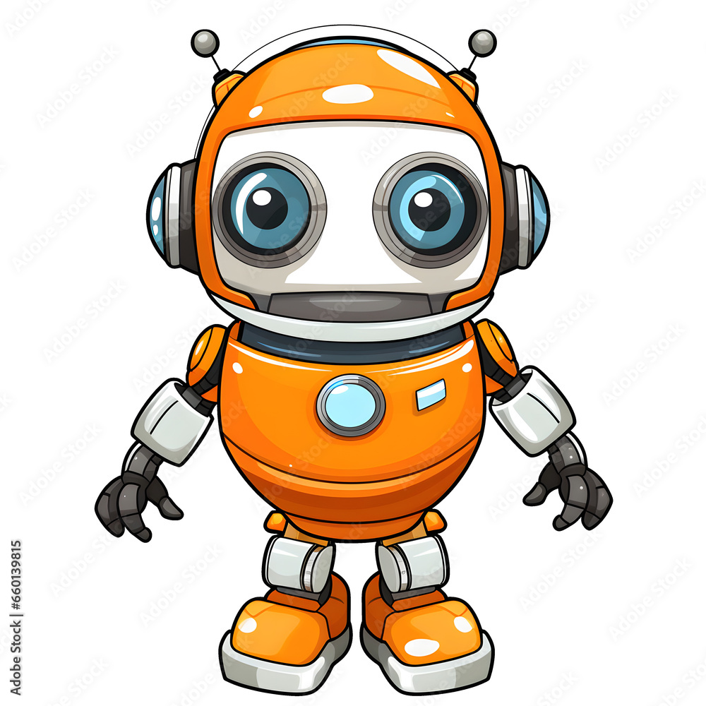 Cartoon clipart of cartoon robot or AI character, birthday clipart ...