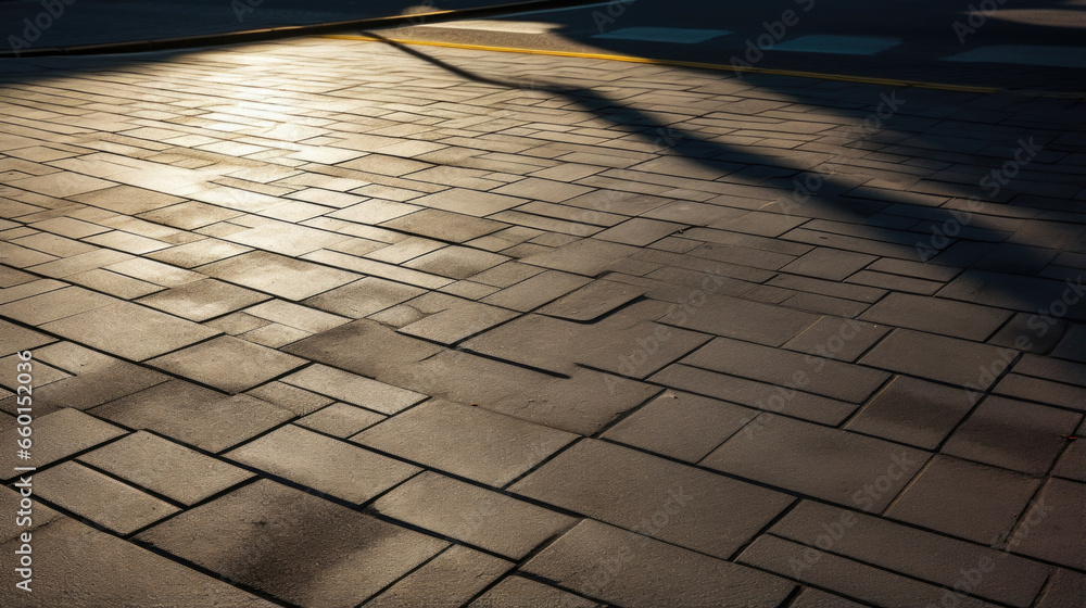Texture of elongated, angular shadows on the pavement, seeming to ...