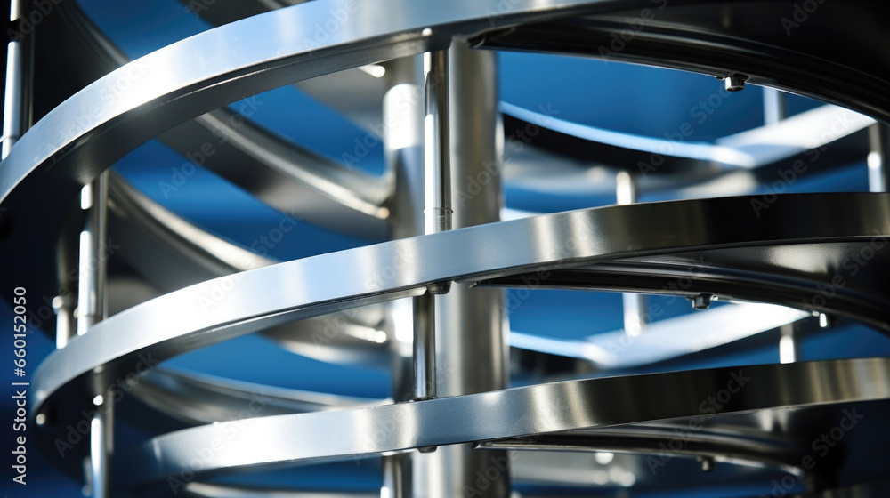 Closeup of Steel Spiral Staircase with Welded Joints This closeup shows ...