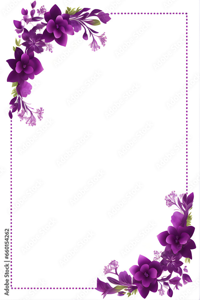 Purple Flower Border Frame Png Transparent Background Stock ...