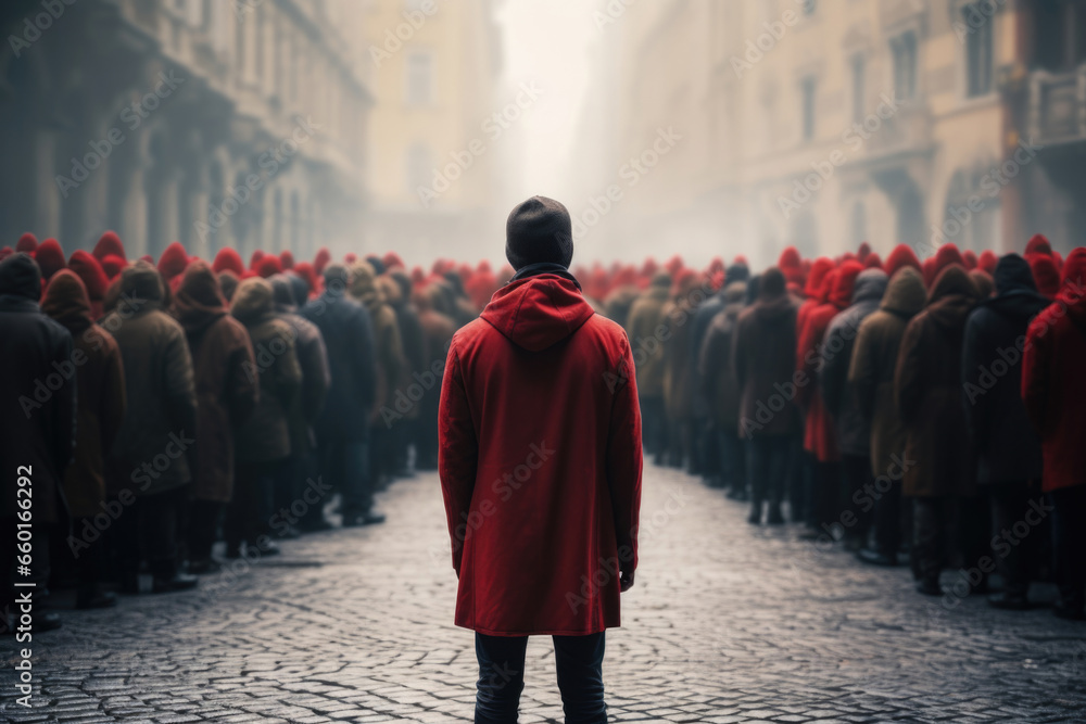 An image of an unrecognizable man standing with his back in front of ...