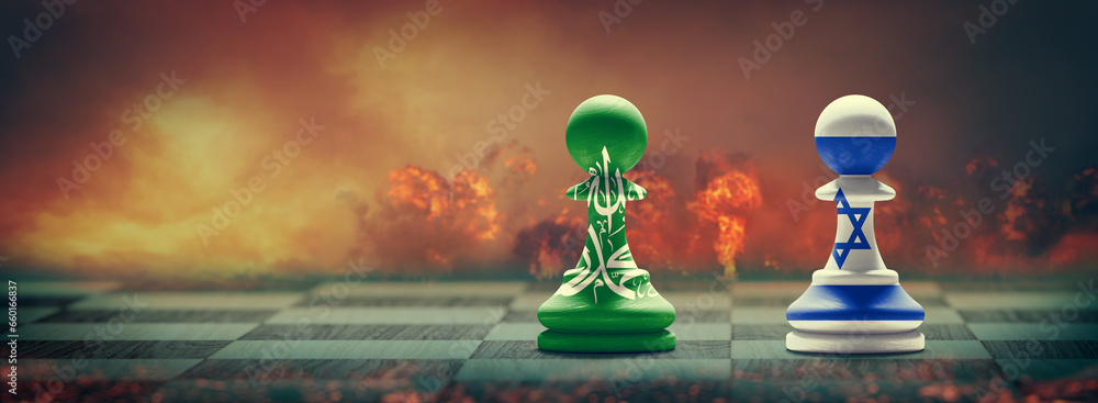 Hamas and Israel conflict. 3D illustration. Stock Photo | Adobe Stock