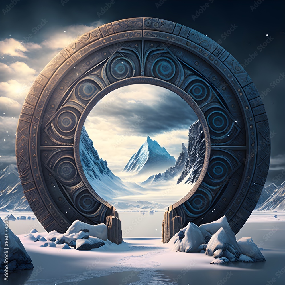stargate portal Antarctica aliens photorealistic Sumerian gods arctic ...