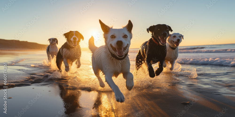 Dogs running on the beach — cinematic photography of dogs running in ...