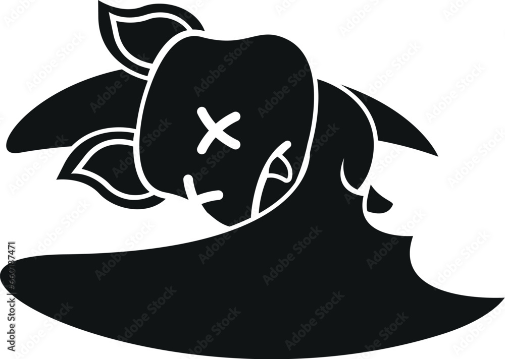 Cartoon Black and White Illustration Vector Of A Cartoon Stunned Dead ...