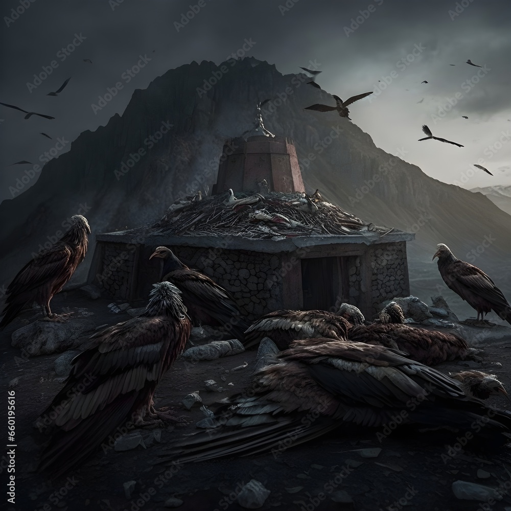 Sky burial Tibetan funeral practice where the deceased are placed on a ...