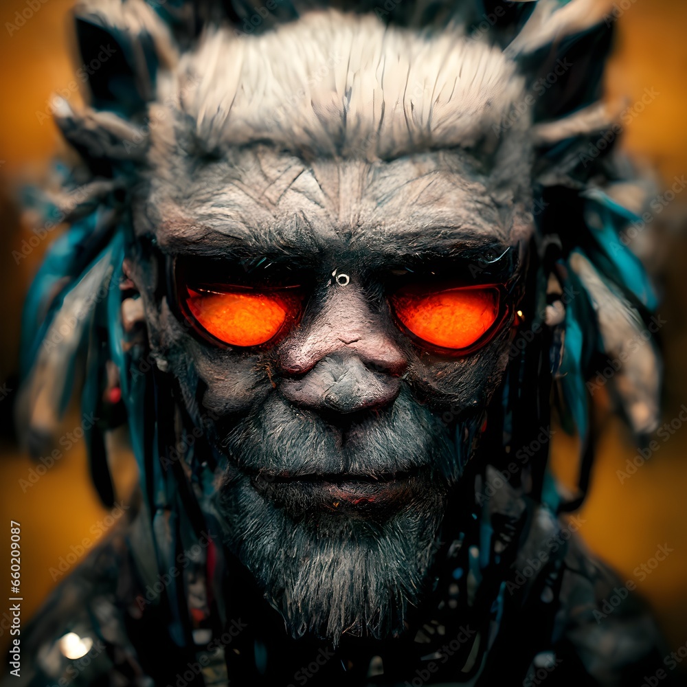 Badass Troll Chief with Charcoal Scarlett skin and short whiskers ...