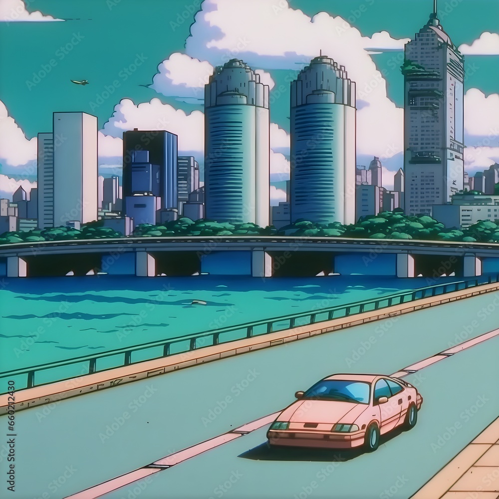 DVD screengrab of Miami from a 90s anime 1994 Stock Illustration ...