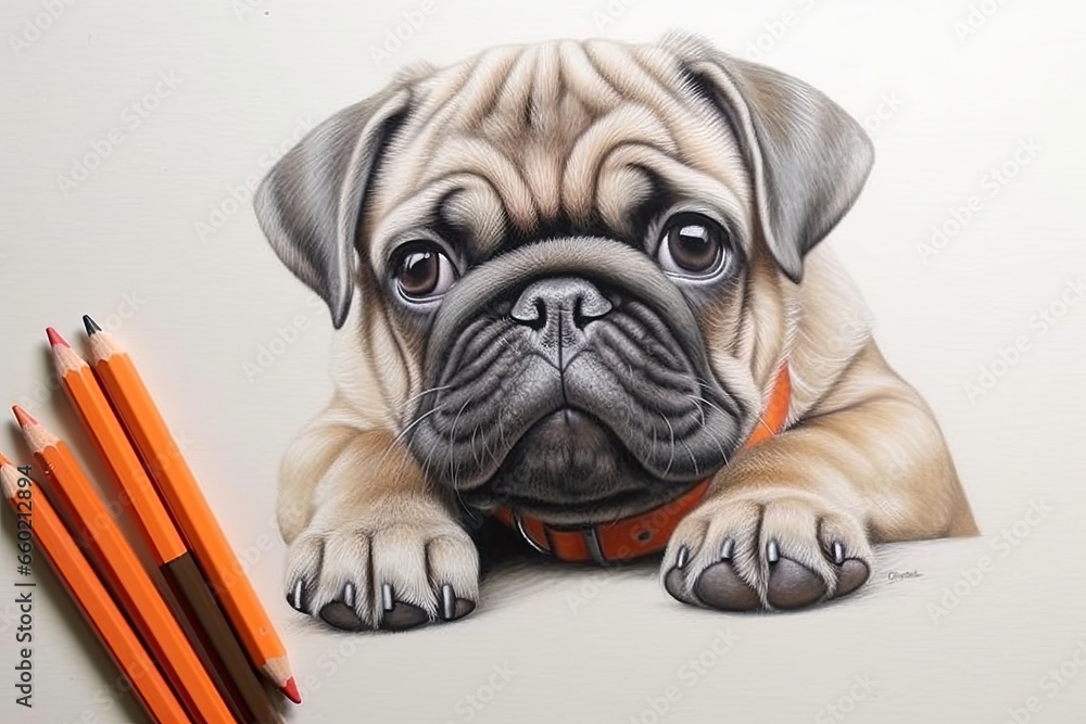 Cute Pug Drawings: Capturing the Charm and Mischievousness of this ...