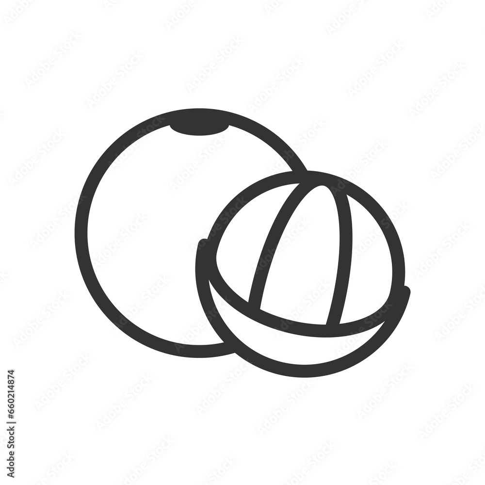 Vector illustration of Duku icon in dark color and transparent ...