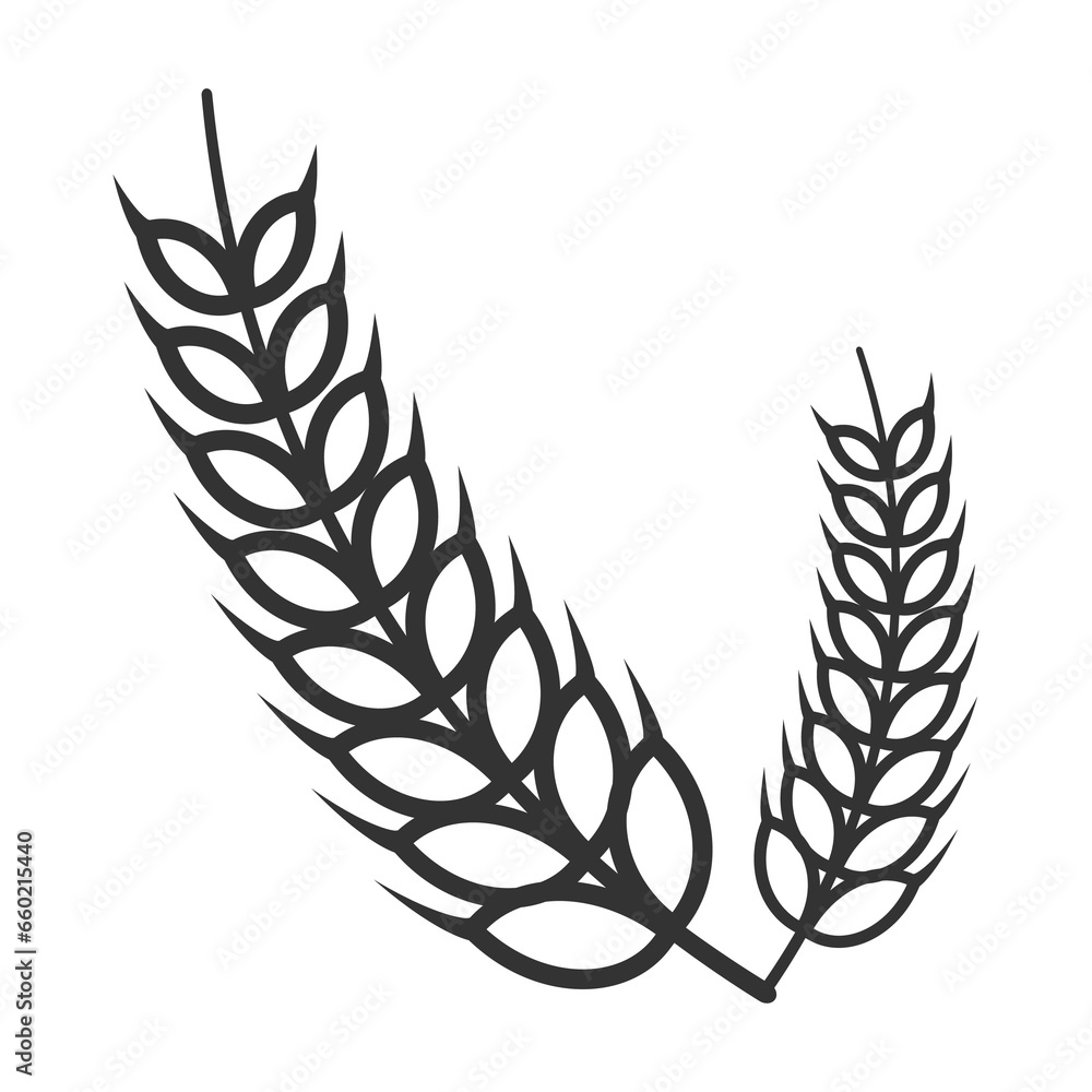 Vector illustration of paddy icon in dark color and transparent ...