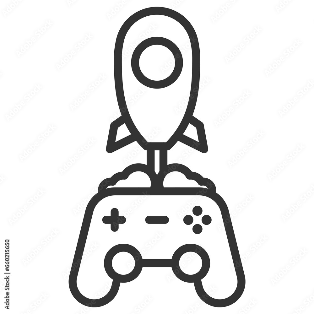 Vector illustration of game launcher icon in dark color and transparent ...