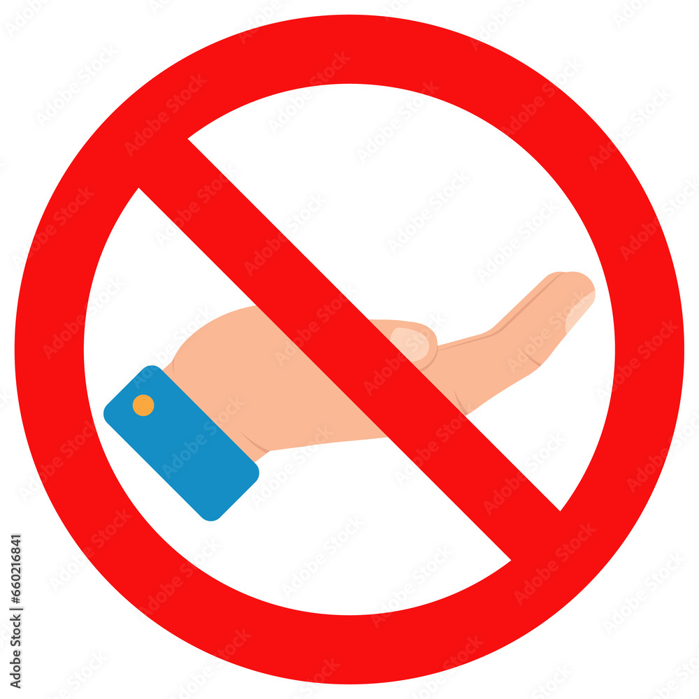 Vector illustration of begging is forbidden. Colored vector for website ...