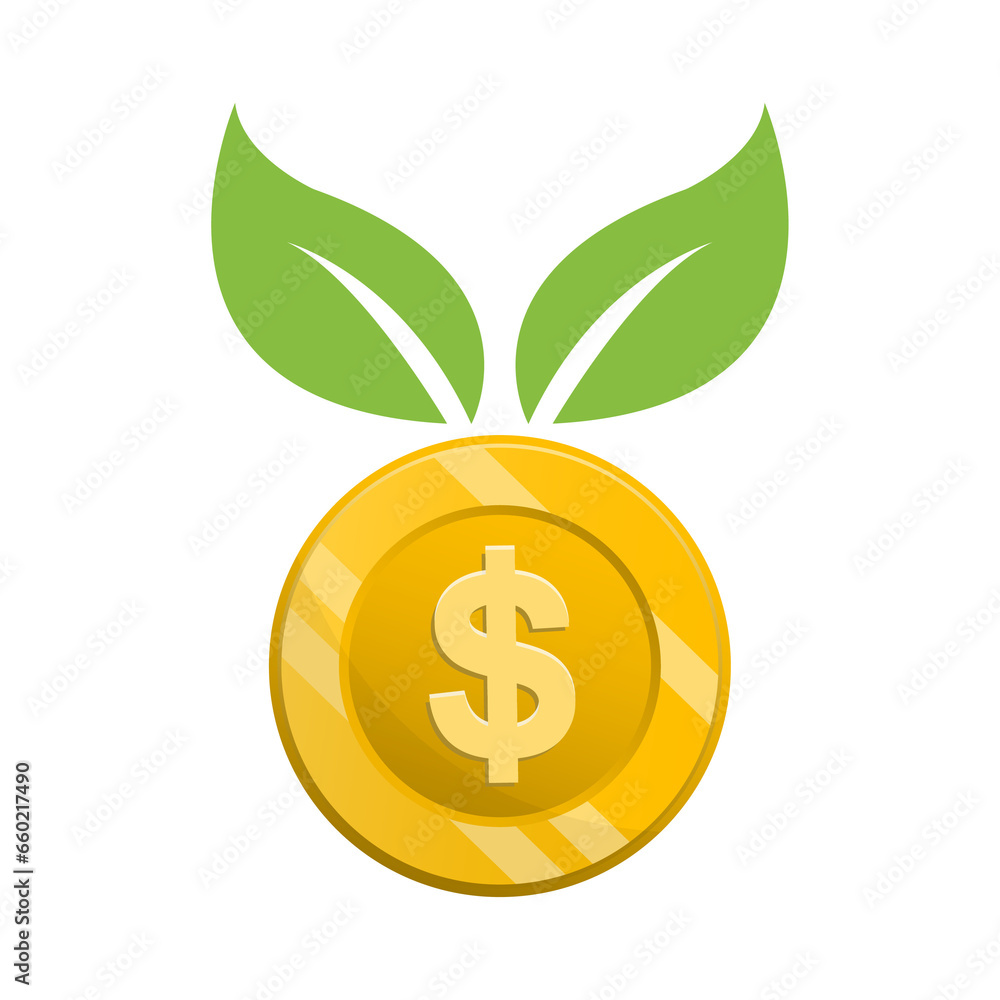 Vector illustration of coin plant. Colored vector for website design ...