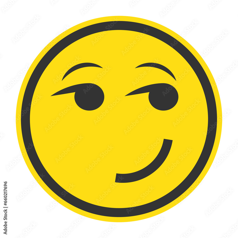 Vector illustration of cynical face emoticons. Colored icons for ...