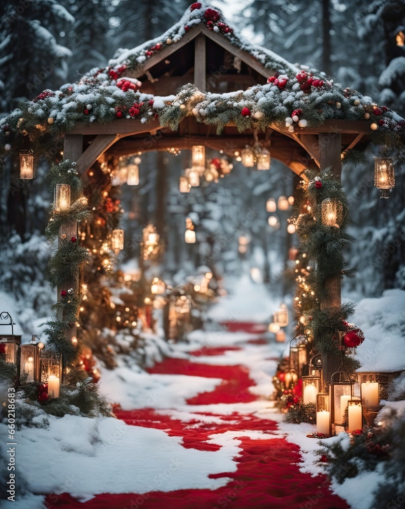Christmas wedding backdrop photography background winter ceremony ...