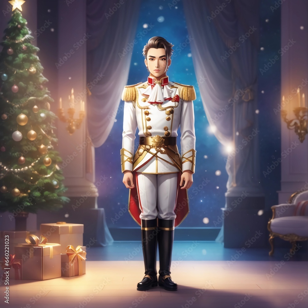 A magical and charming Nutcracker in Anime-style illustration Stock ...