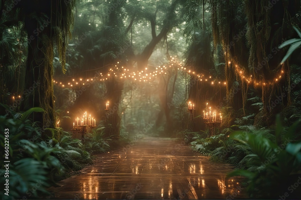 Tropical Forest wedding backdrop photography background ceremony ...