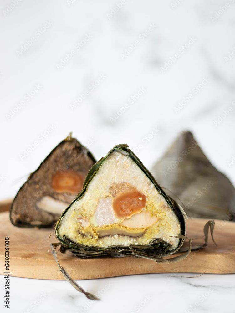 Chinese Dumpling Cross Section for Dragon Boat Festival. Asian Zongzi ...