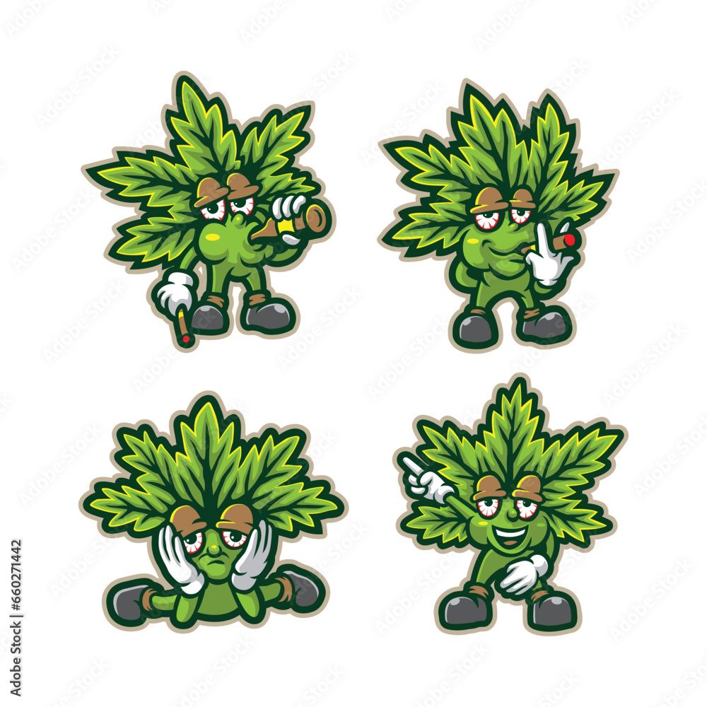 Cannabis mascot logo design vector with modern illustration concept ...