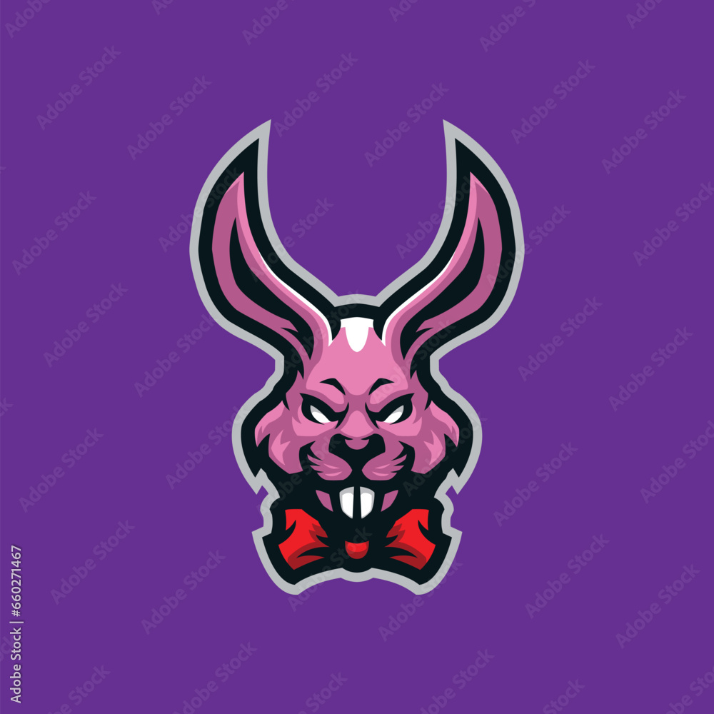 Rabbit mascot logo design vector with modern illustration concept style ...